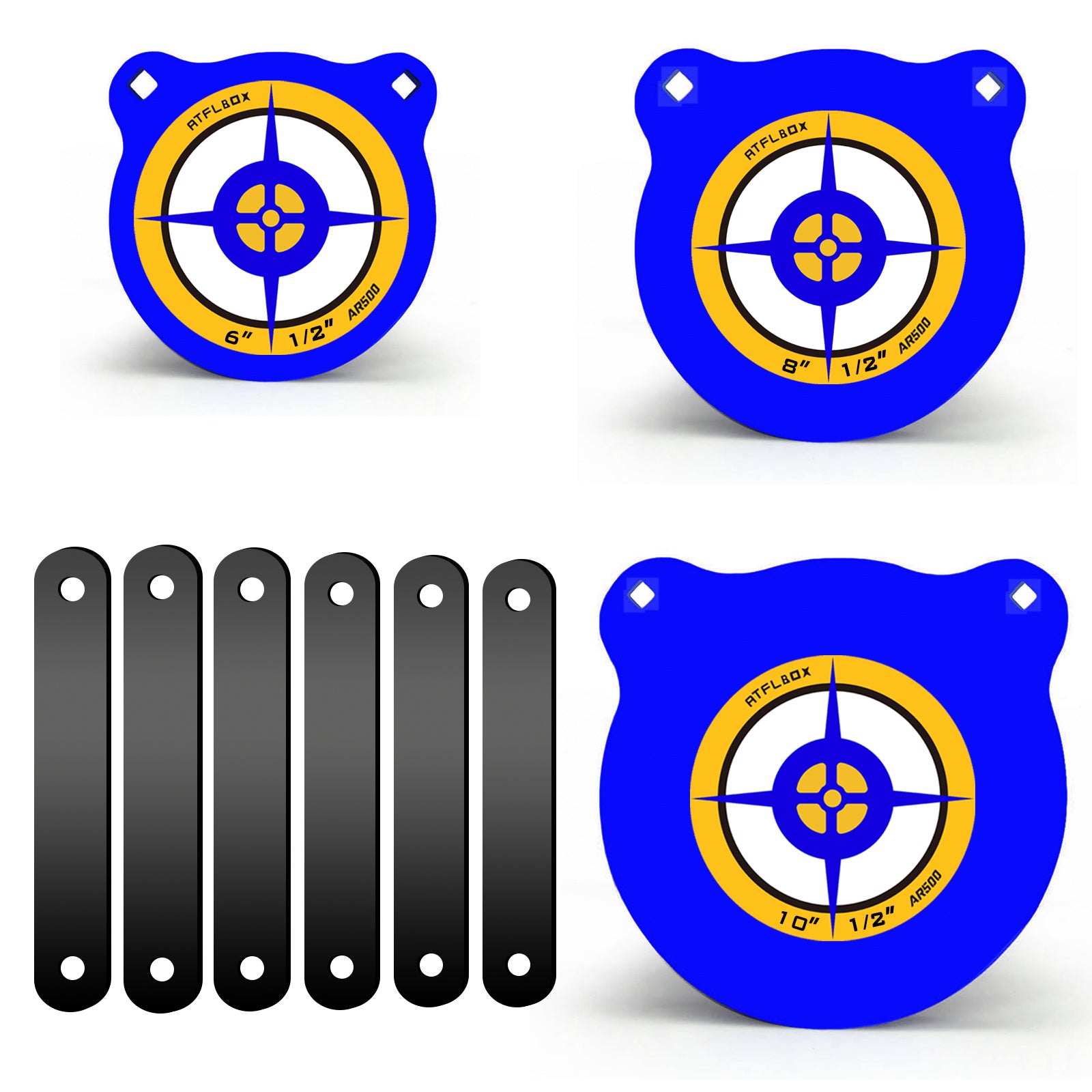 ATFLBOX Three Gong AR500 Steel Target for Shooting, 1/2 inch Thick Met