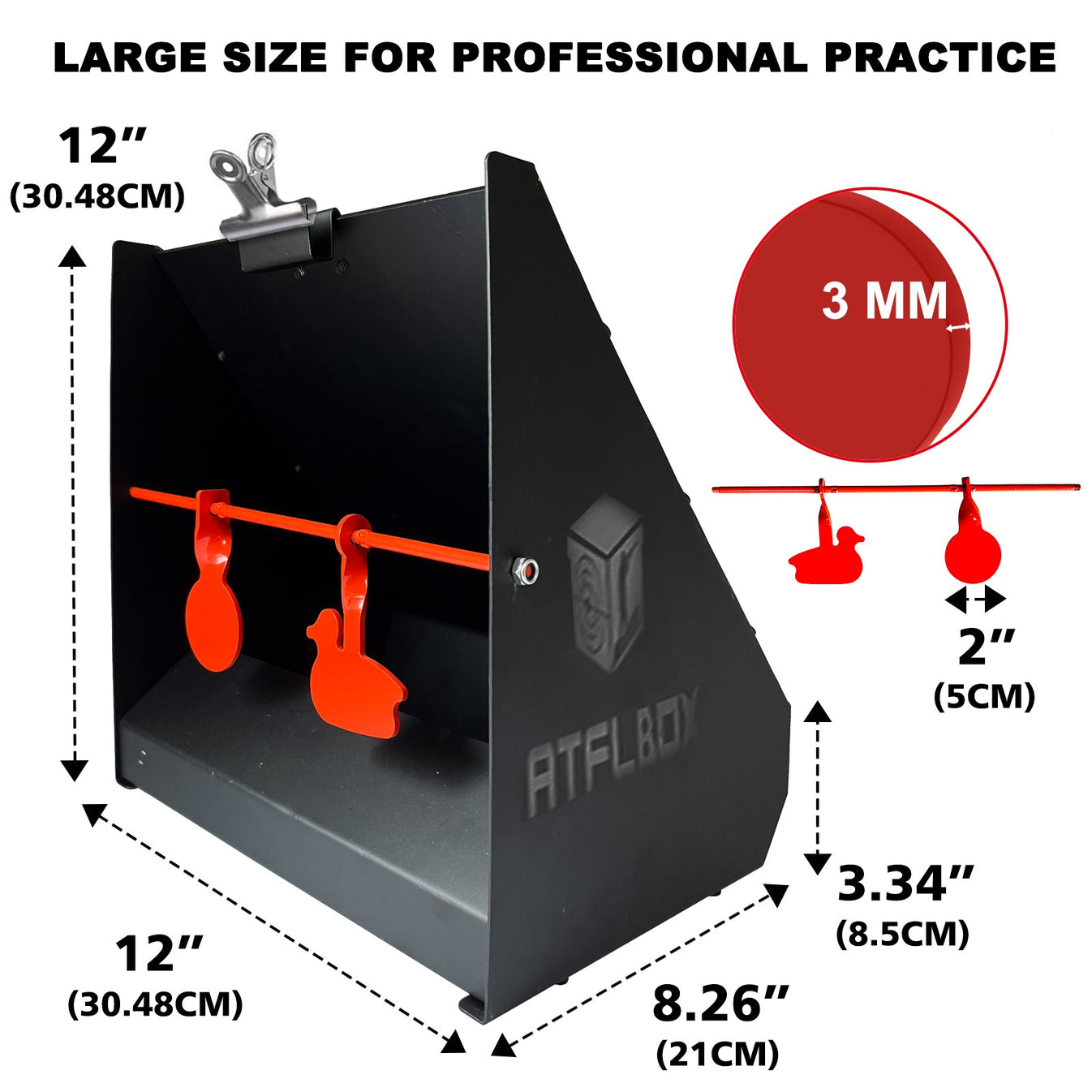 Atflbox Pellet Trap Target with 12''x12'' Splatter Bullseye Paper Targ ...