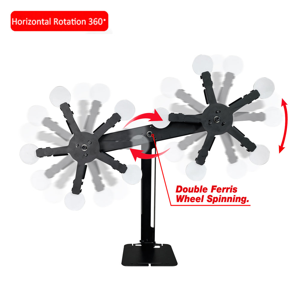Atflbox Rotating Metal Dynamic Shooting Target Stand with 10 Steel Pla ...