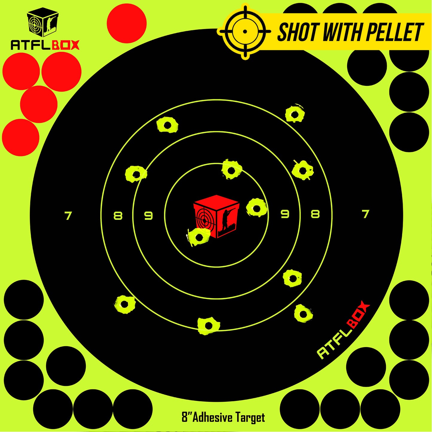 Atflbox 50 pcs Shooting Target 8'' Bulleye Super Splatter Paper Target ...